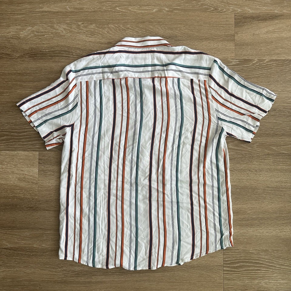 Cactus Man Ricky Singh Striped Button Shirt White Men’s Large | eBay