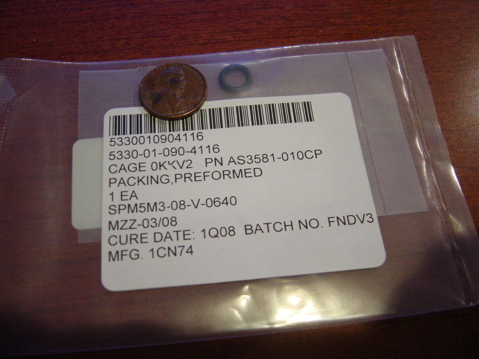 packing preformed O ring MIL-STD-1330 oxygen service military AS3581 ...