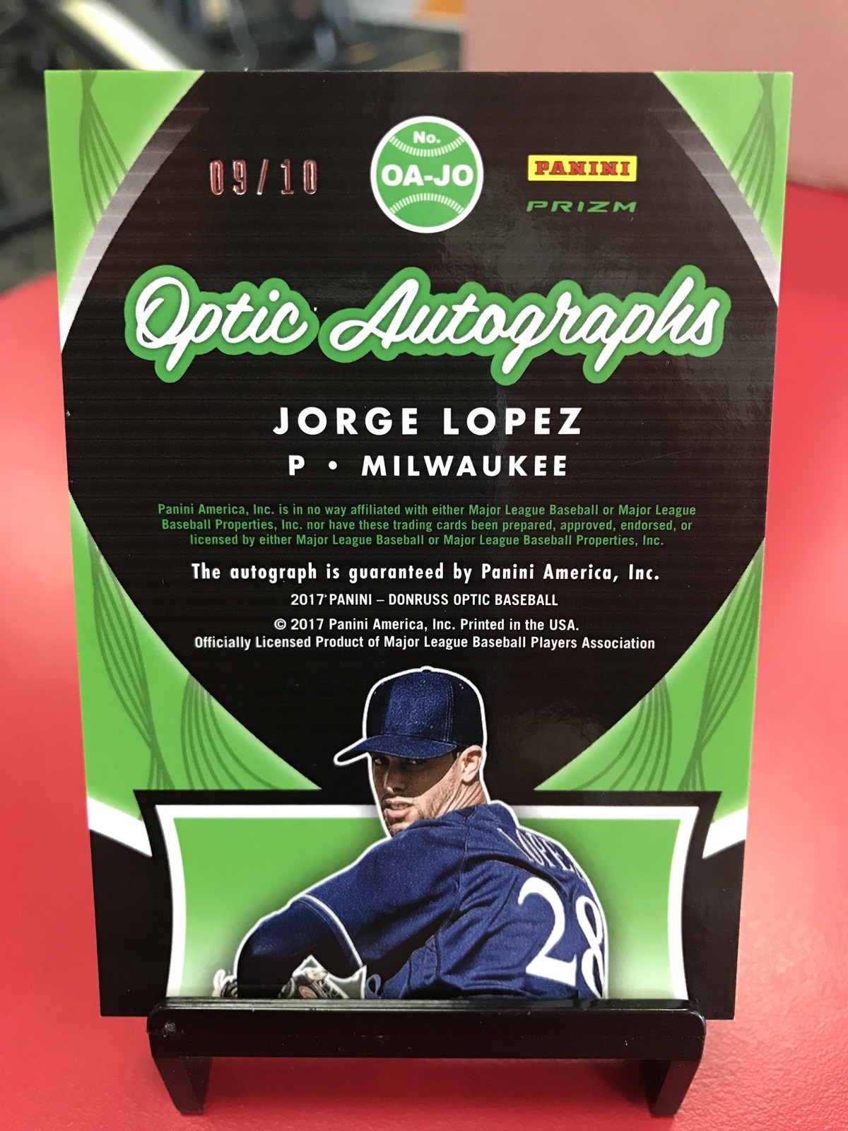 2017 Donruss Optic Baseball JORGE LOPEZ Optic Autographs Gold #’d 9/10 ...