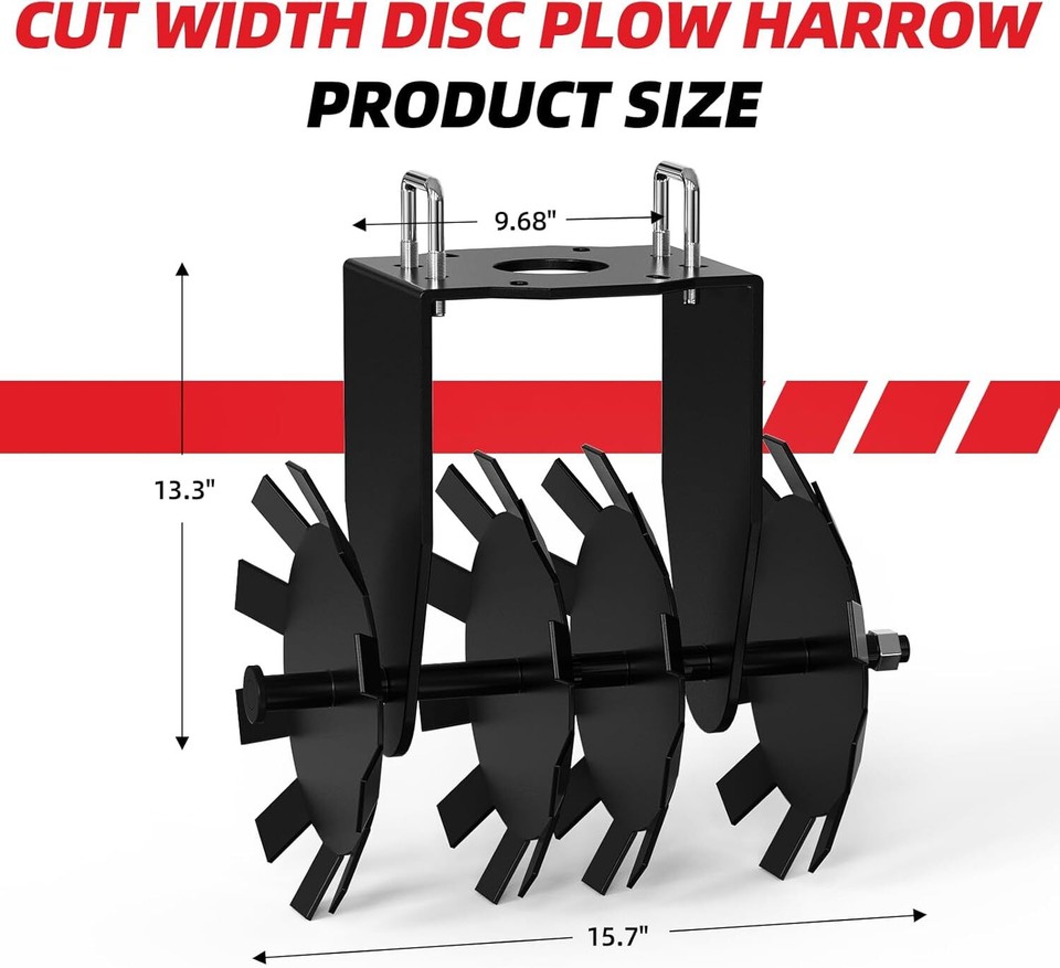 ATV/UTV Disc Plow Harrow Scraper Blade Heavy Duty w/2"Receiver Mount ...