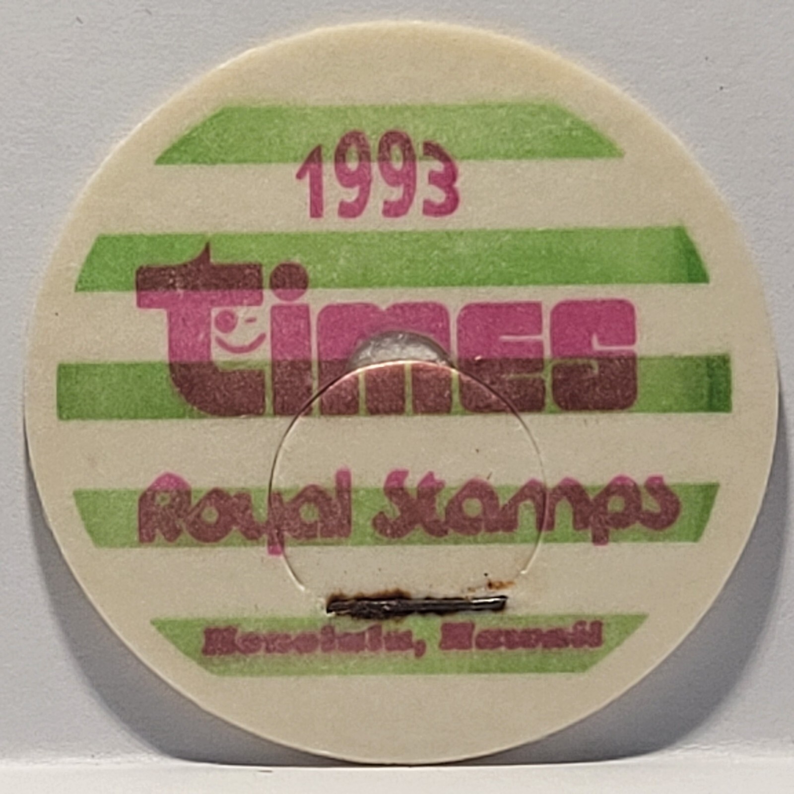 Vintage Pog / Milk Cap * Times Honolulu Hawaii 1993 Royal Stamps ...