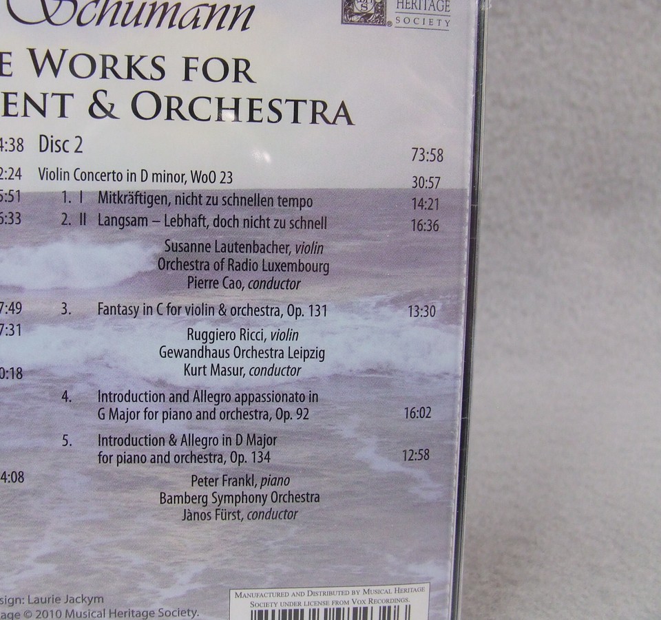 Robert Schumann - Complete Works for Solo Instrument & Orchestra (2 CD ...