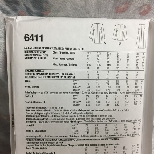 New Look 6411, Career jacket, dress, vest vintage UNCUT sewing Pattern ...