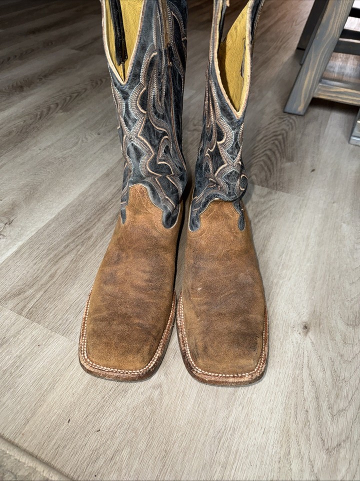 TriStar Stages West Mens Cognac Suede Cowboy Boots Brown Size 10 EE | eBay