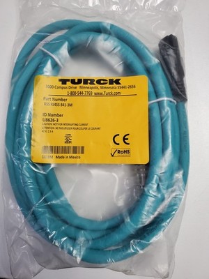 TURCK RSS RJ45S 841-3M, INDUSTRIAL ETHERNET CABLE, 8-PIN, AWG 24 ...