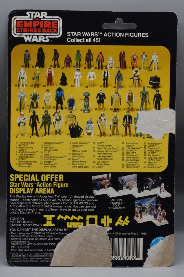 1981 vintage Kenner STAR WARS Empire Strikes Back STORMTROOPER Cardback ...