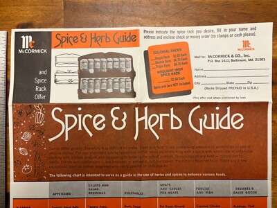 McCormick Spice & Herb Guide Vintage Recipes Spice Rack Offer Products ...