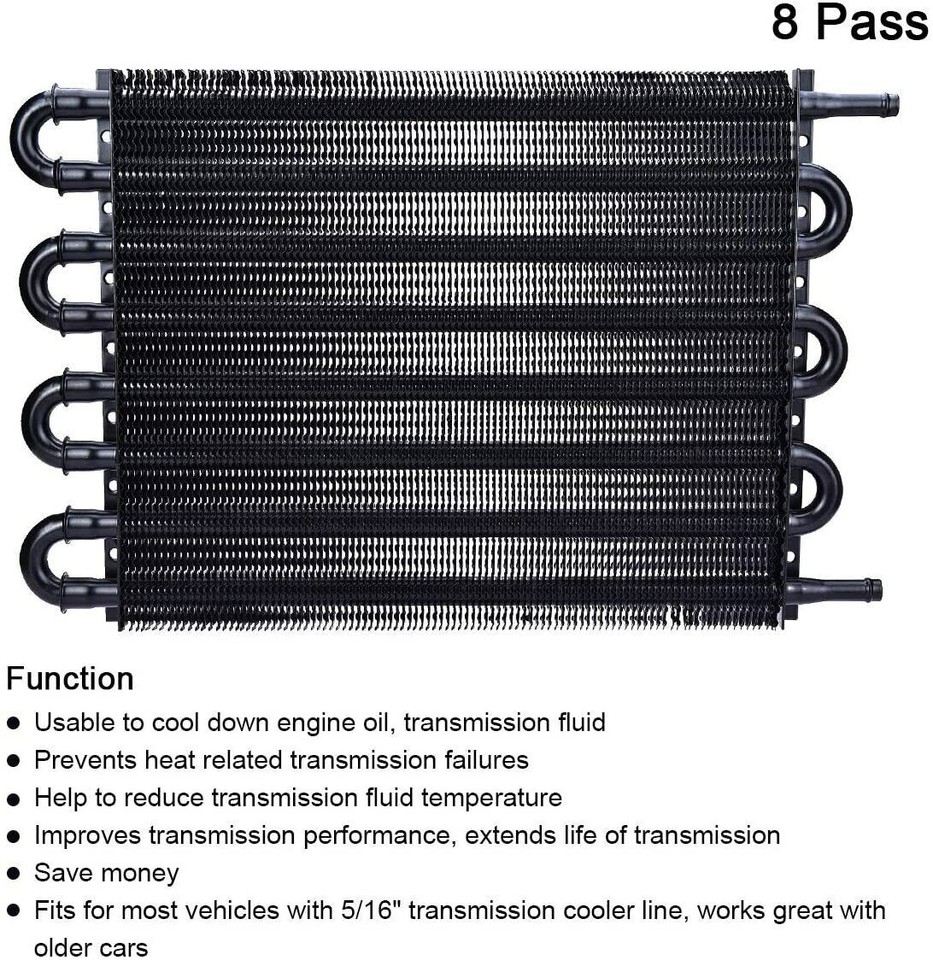 8 Rows Universal Aluminum Remote Transmission Oil Cooler Radiator ...