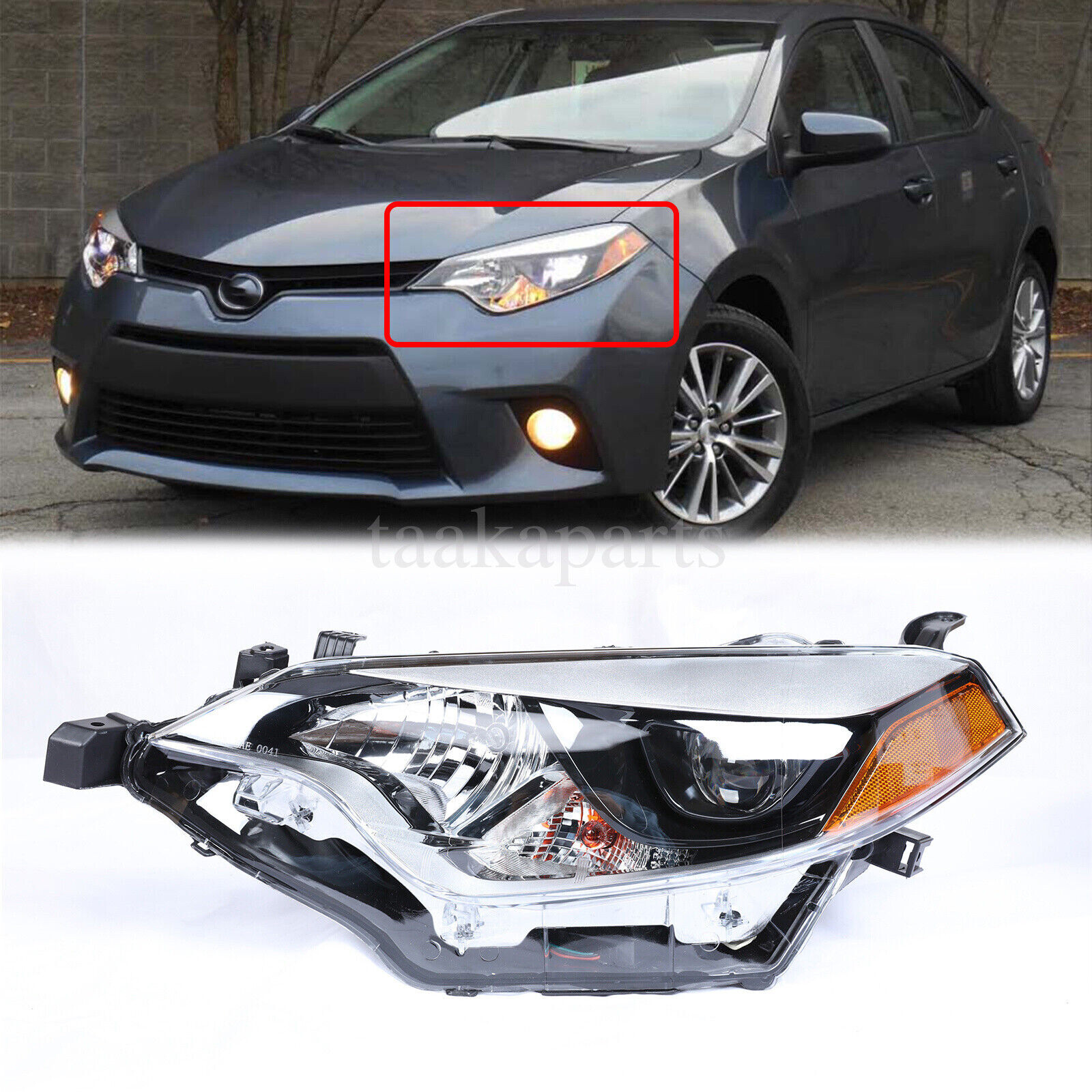 For 2014 2015 2016 Toyota Corolla Headlights Headlamps Assembly Driver ...