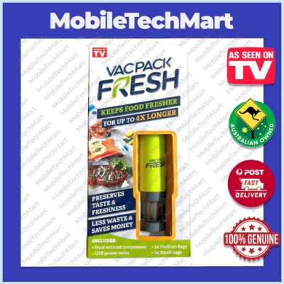 VacPack Fresh AS SEEN ON TV Portable Handheld Food Vacuum Sealer Vac ...