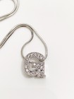 Silver Stainless Steel Letter G CZ Pendant Snake Chain Necklace 16” | eBay