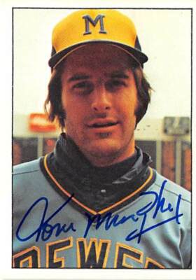 Tom Murphy autographed baseball card (Milwaukee Brewers 67) 1975 SSPC ...