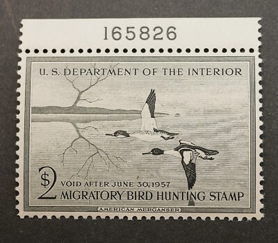 RW23 Federal Duck Hunting Stamp w/ block #, MNH, OG, 1956 stamps ...