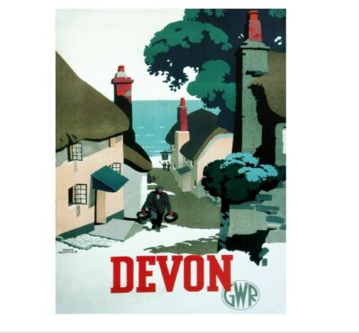 DEVON GWR RAILWAYS Retro Metal Sign BATHROOM KITCHEN SHED GARAGE A5 A4 ...