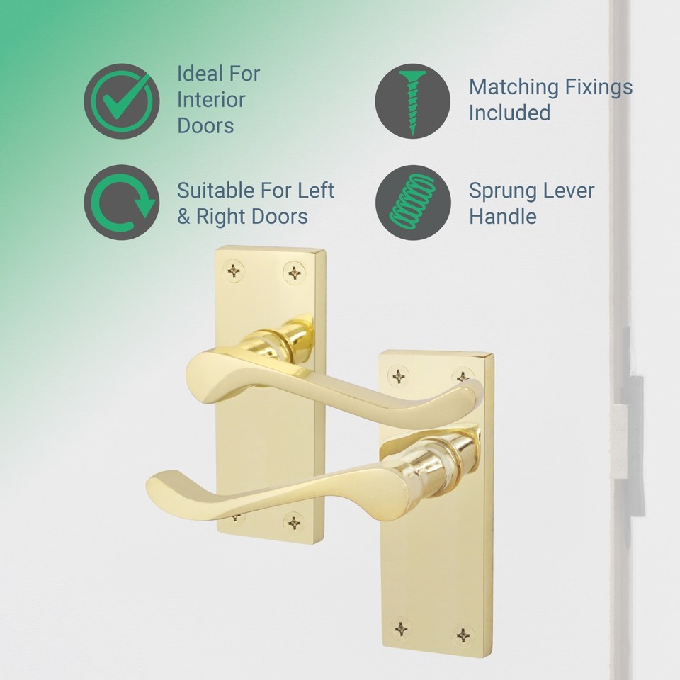 Door Handles Victorian Scroll Lever Latch Lock Bathroom Chrome Brass ...