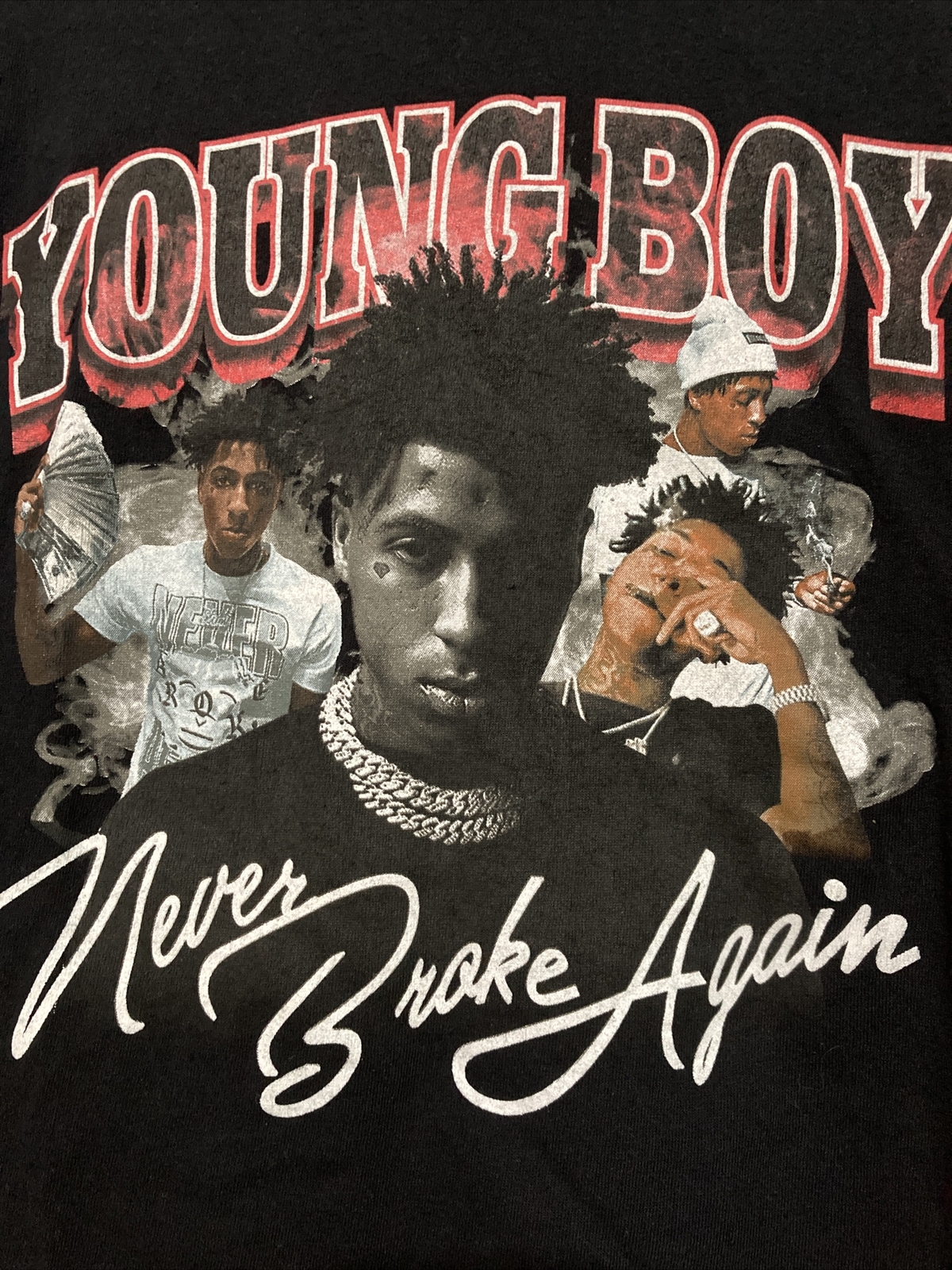 Never Broke Again NBA Young Boy Black Short Sleeve Gr… - Gem