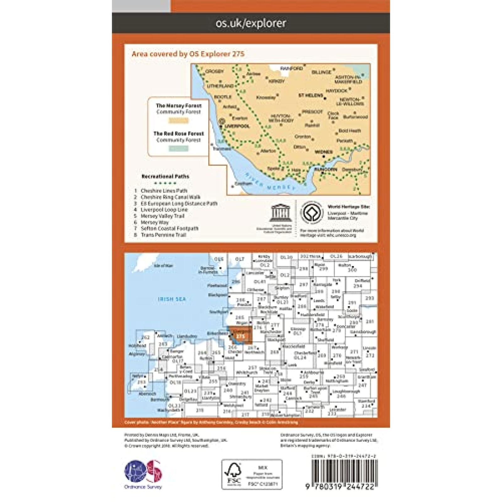 Ordnance Survey Explorer Map 275 Liverpool, St Helens - Widnes And ...