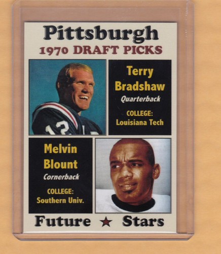 TERRY BRADSHAW / MEL BLOUNT '70 STEELERS DRAFT PICKS ROOKIE STARS / NM+ ...