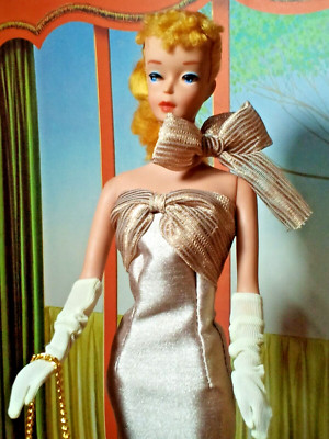 Vintage Mattel Blonde Early Ponytail Barbie Poodle Bangs Flocked Scalp ...