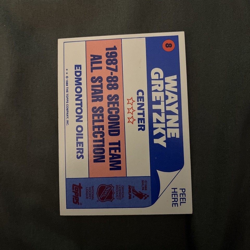 1988 Topps Hockey All-Star Sticker 8 Wayne Gretzky Edmonton Oilers HOF ...