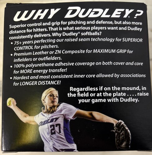 Baseball Dudley Thunder Heat Leather 12" Fast Pitch Softball Neon ...