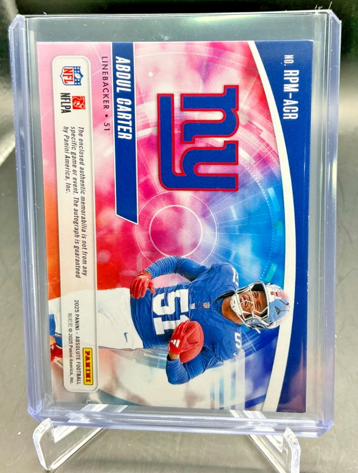 2025 Panini Absolute ABDUL CARTER RC Triple Jersey Patch AUTO RPA 327/ ...