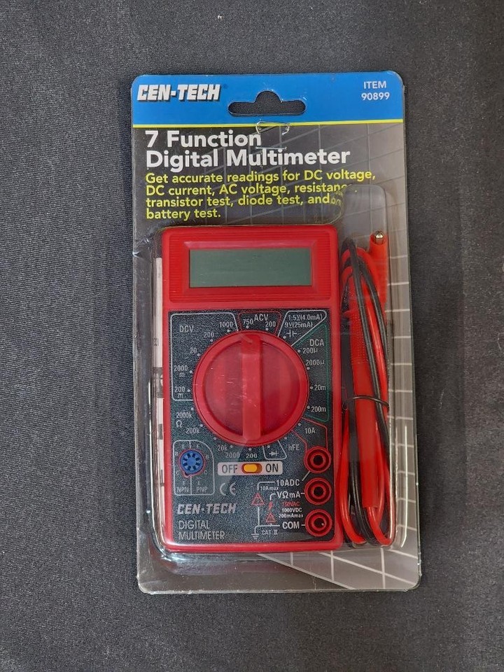 Cen-Tech Digital Multimeter Tester 90899 – 7 Function AC/DC Volt Meter ...