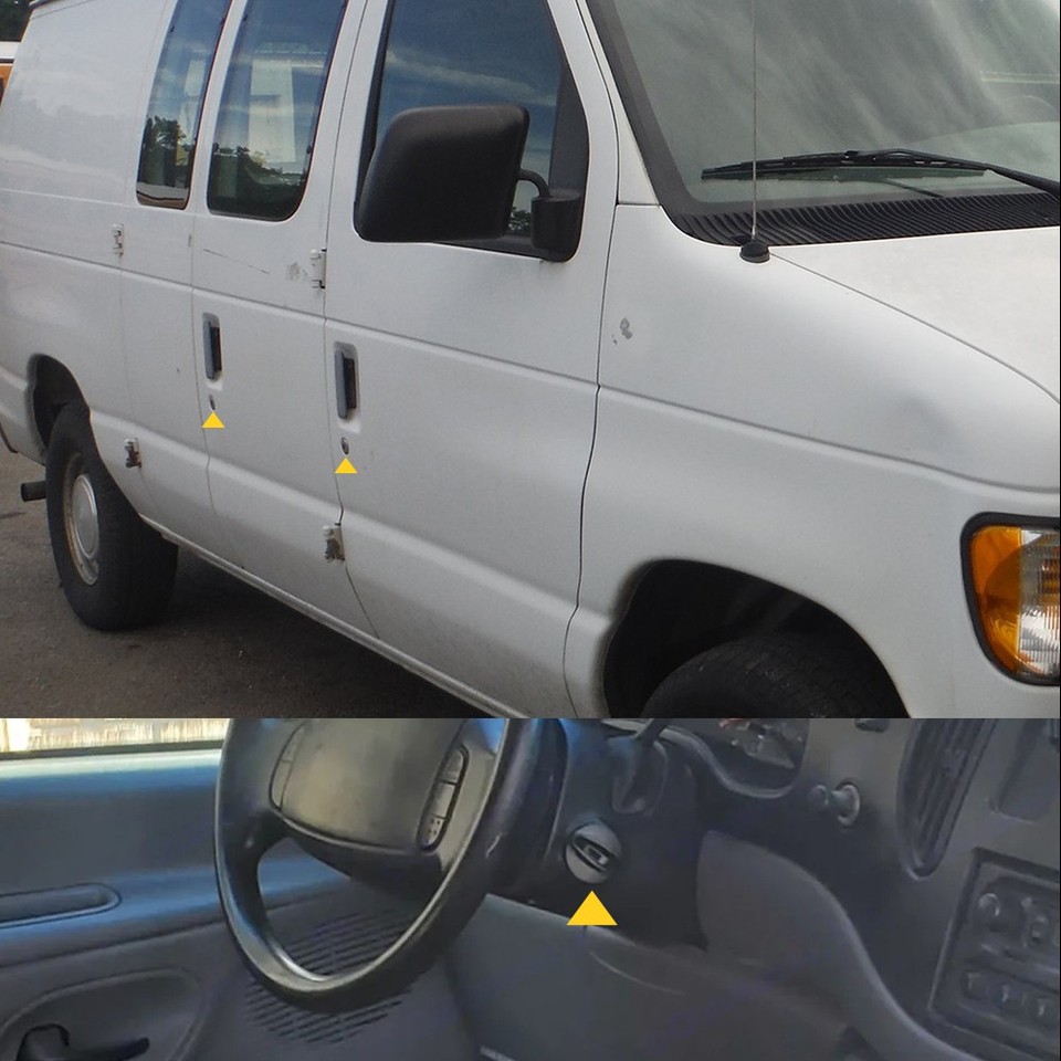 Ignition Cylinder & 4 Door Lock Set Fit Ford Econoline Van E150 E250 ...