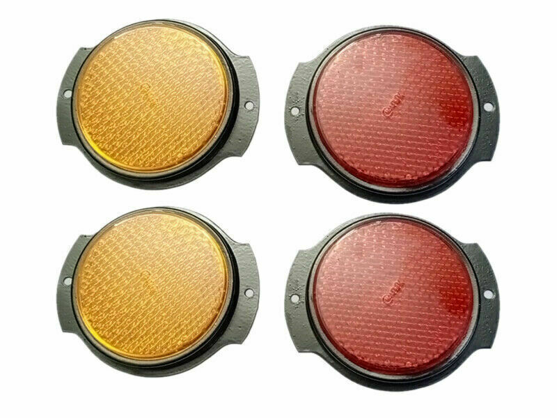 4 x Reflex Reflector Red Amber Tractor Truck Trailer Car Bus AEs | eBay