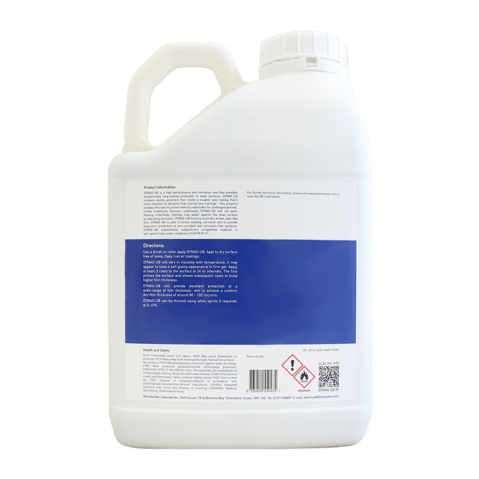 Bilt Hamber Dynax-UB Long Lasting Underbody Anti-Corrosion Wax - 5L ...