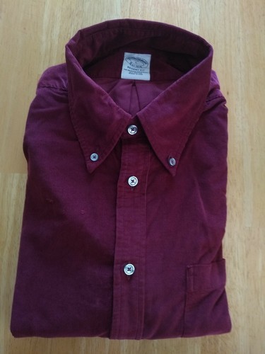 NWOT Brooks Brothers Maroon Corduroy Button Down L 16.5-34 Regent MSRP ...