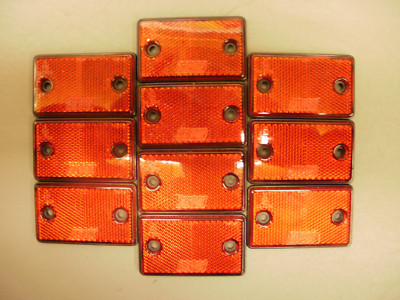 10 x Red ***SQUARE*** Reflectors for Driveway Gate Fence Posts ...