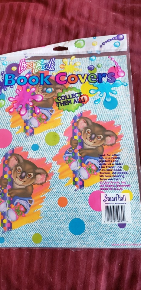 New Vintage Lisa Frank Paper Book Covers Panda Koala Rainbow Colorful ...