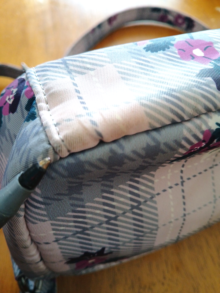 LUG Switch Convertible Crossbody/Waist Bag Plaid Floral Gray Pink Turn ...