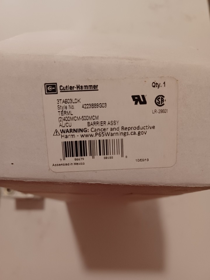 CUTLER-HAMMER 3TA603LDK- TERMINAL LUG KIT | eBay