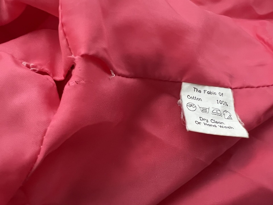 100% Cotton Pink Lightweight Jacket, Detachable Hood, Womens Teens ...