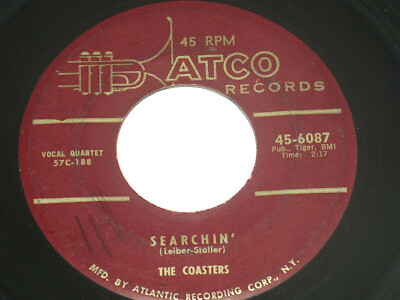 45 RPM The Coasters Searchin' Young Blood ATCO Maroon Original Vinyl ...