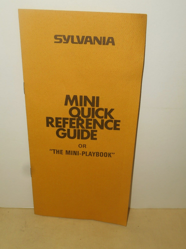 Vintage SYLVANIA MINI QUICK REFERENCE GUIDE or THE MINI PLAYBOOK 1974 ...