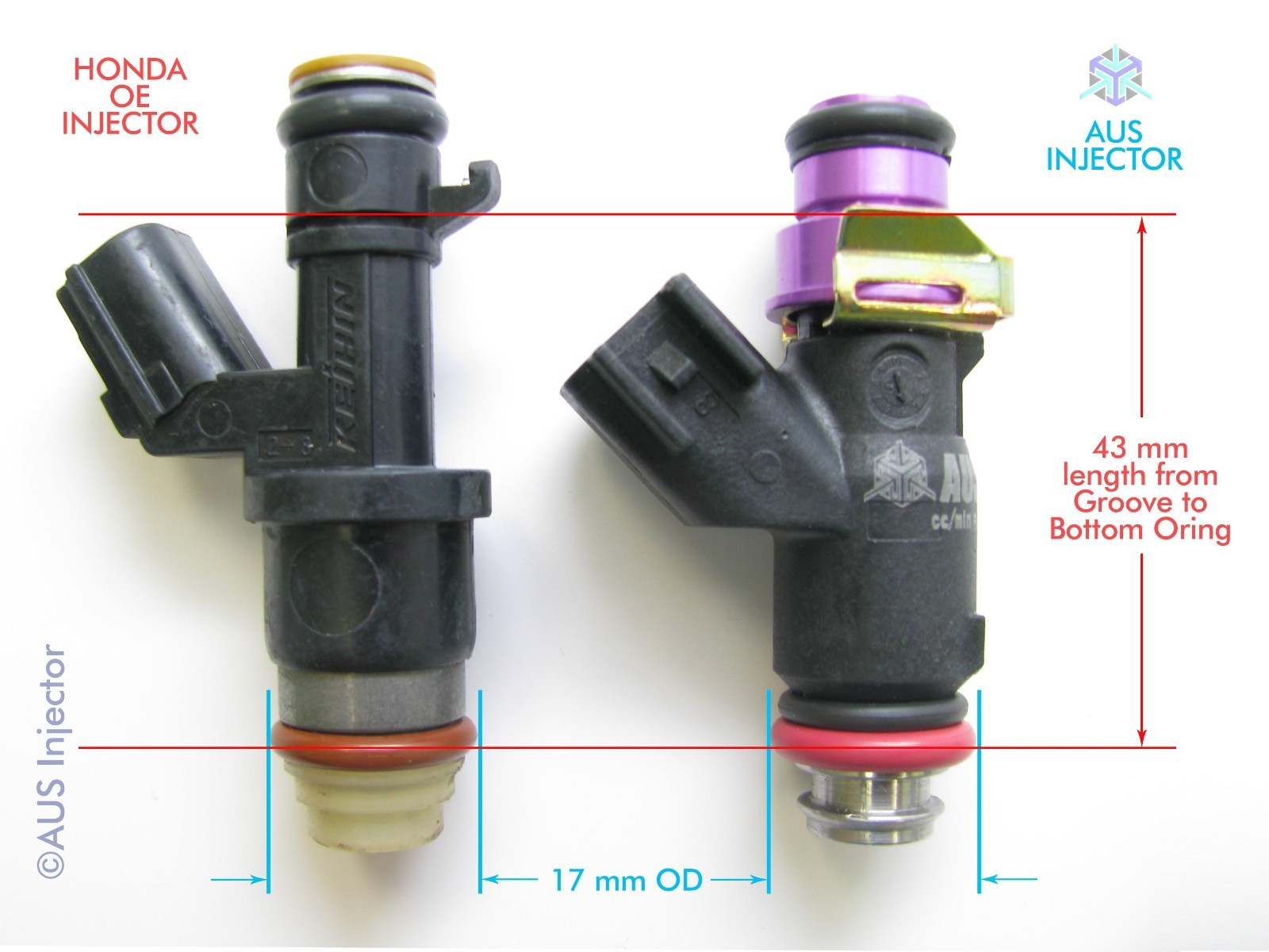 Set of 4 AUS Injectors 450 cc HIGH FLOW fit {K24} TSX, ACCORD, CIVIC Si ...