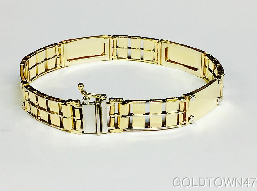 14kt Yellow+White Gold Railroad Type+Nail Head Men's Rolex Bracelet | eBay