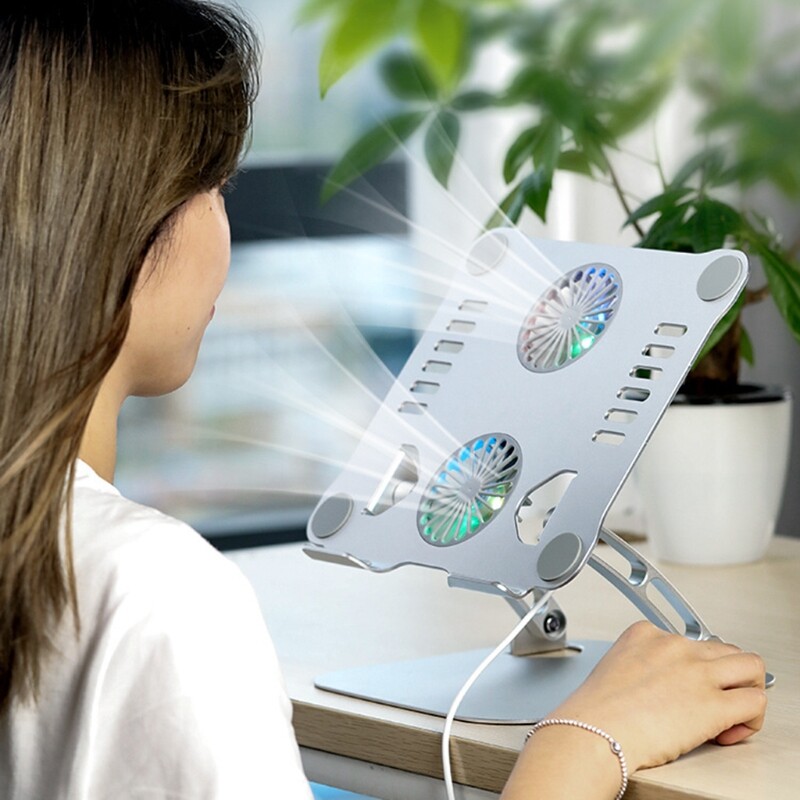 Ergonomic Aluminum Laptop Stand with Heat-Vent Laptop Lifting for ...
