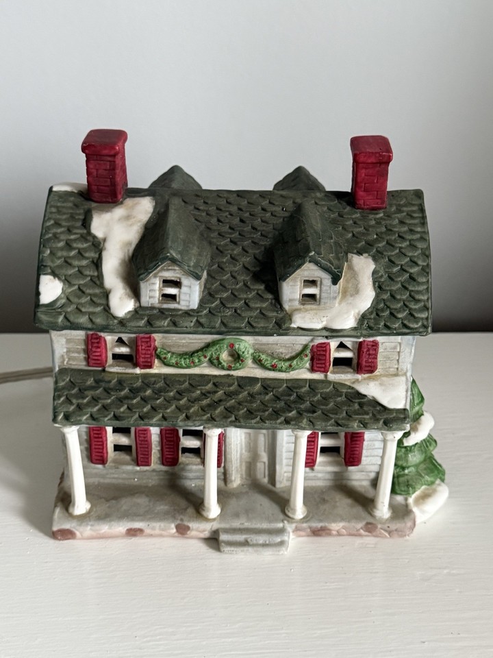 Vtg 1989 Colonial America Collection Handpainted Porcelain Illuminated ...