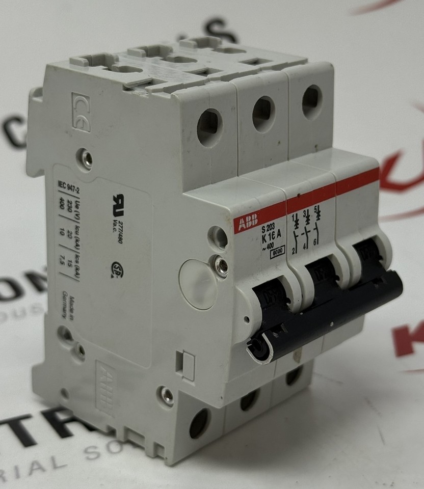 ABB S203-K16 3-Pole Miniature Circuit Breaker 16A | eBay UK
