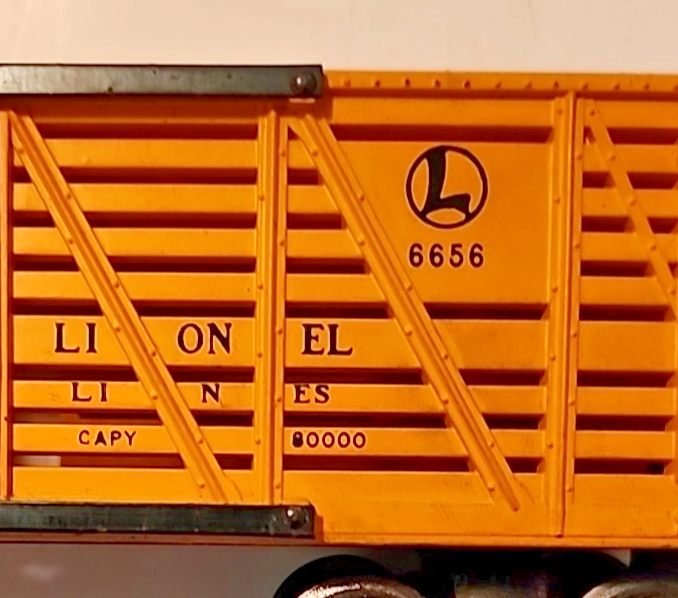 Vintage Early 1950s O Gauge Lionel Train 6656 Yellow Livestock Box ...