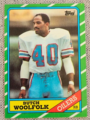 BUTCH WOOLFORK 1986 TOPPS FOOTBALL CARD #352 HOUSTON OILERS VINTAGE NFL ...