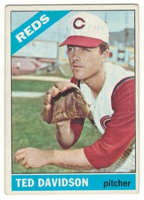 1966 TOPPS # 89 TED DAVIDSON CINCINNATI REDS BASEBALL CARD - NO CREASES ...
