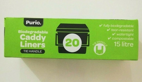 Biodegradable Caddy Bin Liners 15 Litre Compostable Food Waste Tie ...