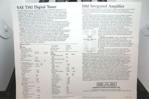 SAE T102 I102 Rare Vintage Dealer Brochure | eBay