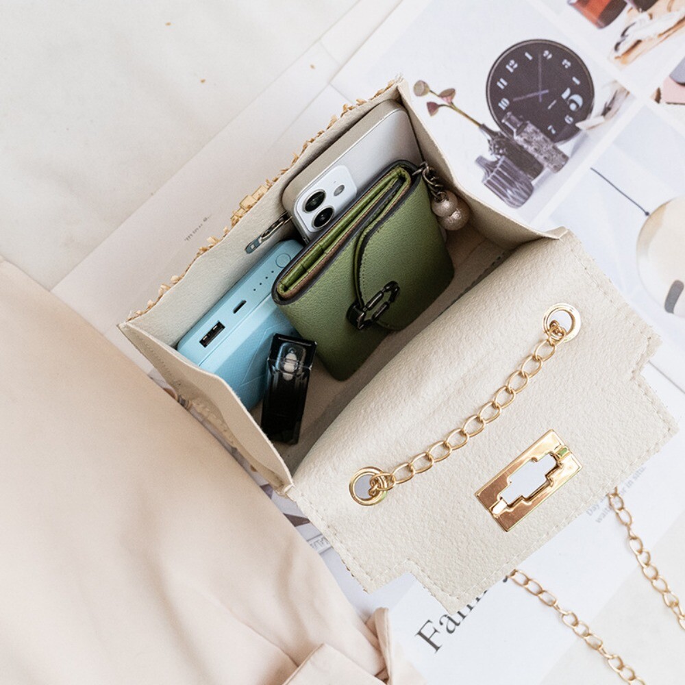 Square Shape Fashion Shoulder Bag Straw Woven Crossbody Bag Tote Bag | eBay