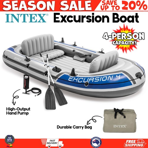 Genuine Intex Excursion 4 Boat Set Kayak Canoe River Lake Boat Oars ...